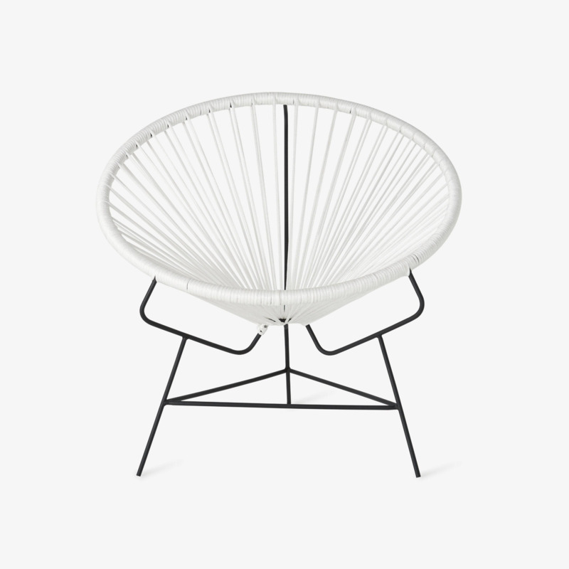 Mello Woven Garden Bistro Chair, White by Sazy | ufurnish.com