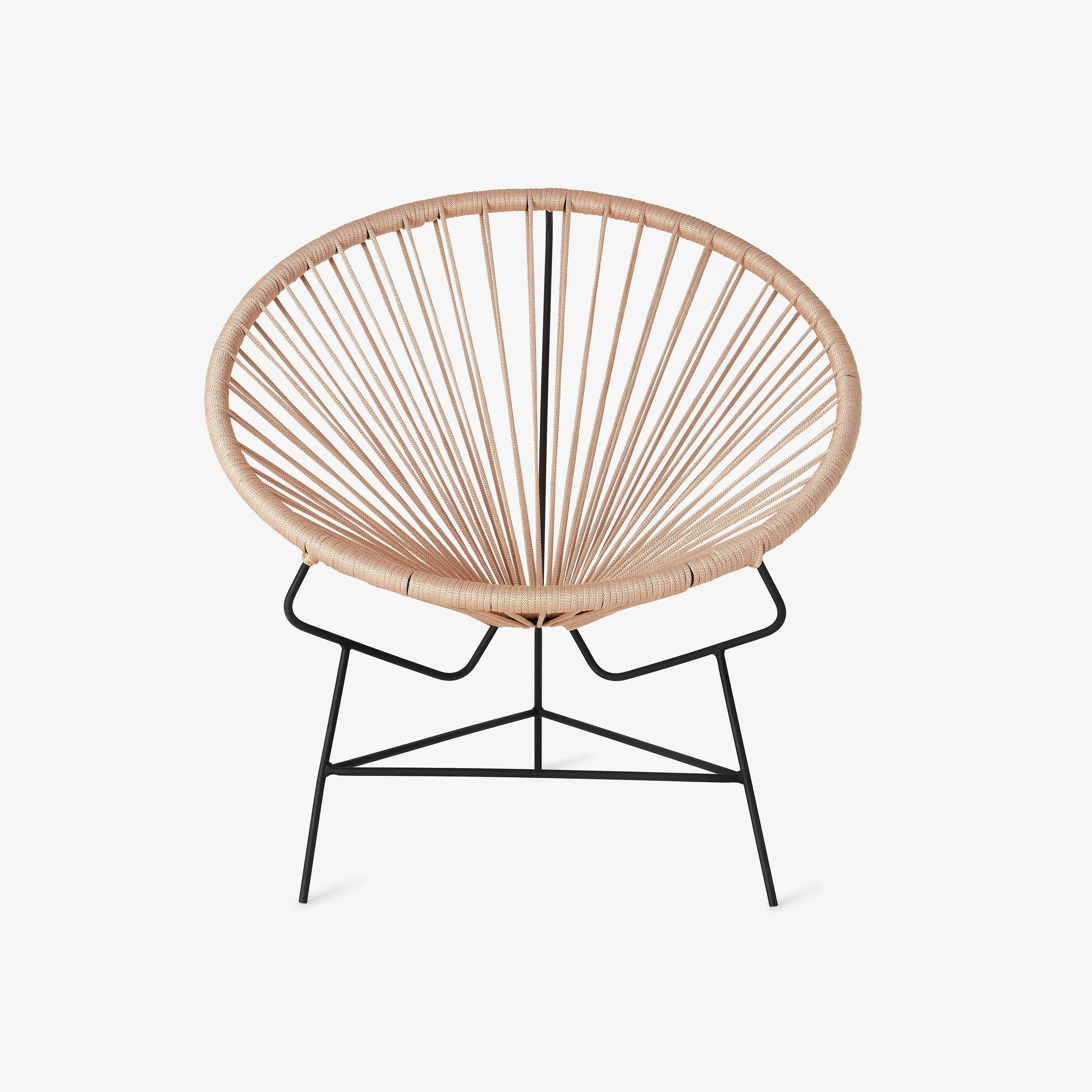 Mello Woven Garden Bistro Chair, Blush Pink by Sazy | ufurnish.com