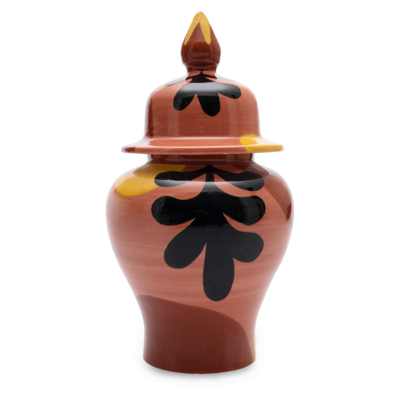 Fiona Hand Painted Ceramic Vase, Pink, L by Sazy | ufurnish.com