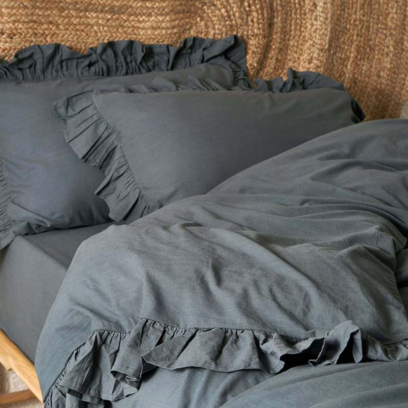 Ruby 100% Turkish Cotton Duvet Cover Set, Anthracite Grey, Super King ...