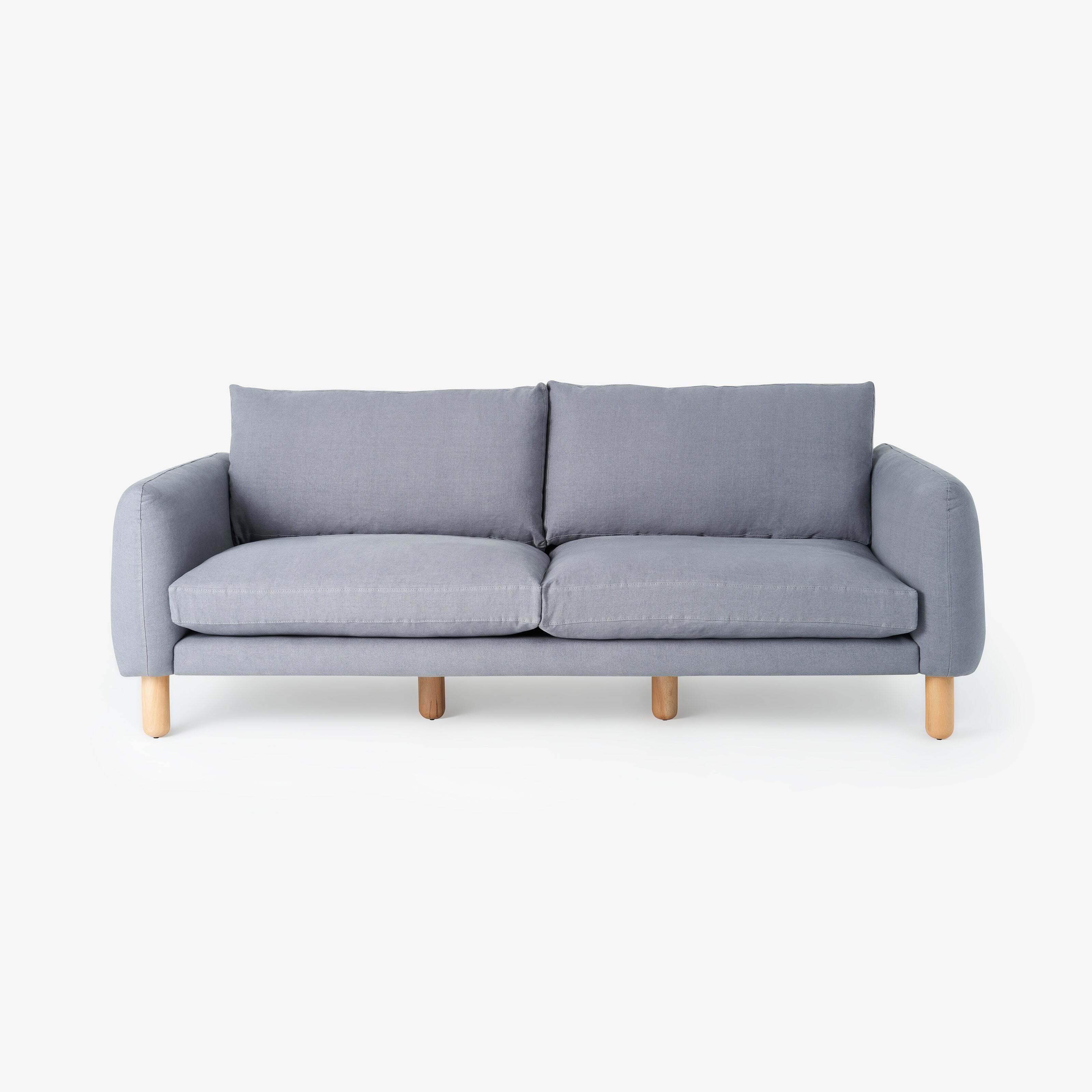 Sunso 3 Seater Linen Sofa, Grey by Sazy | ufurnish.com