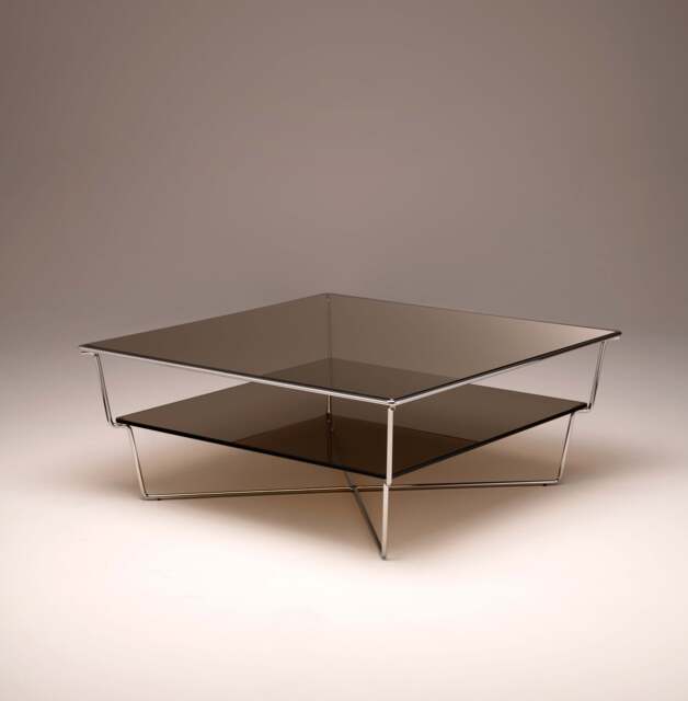 Maya Glass Chrome Coffee Table by Sazy | ufurnish.com