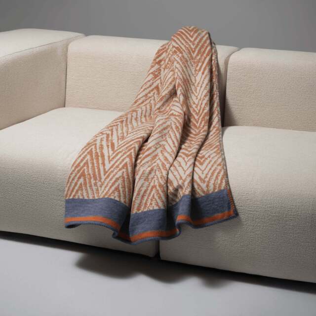 Wildside Throw 160 x 190cm Recycled Blend Orange by Sazy | ufurnish.com