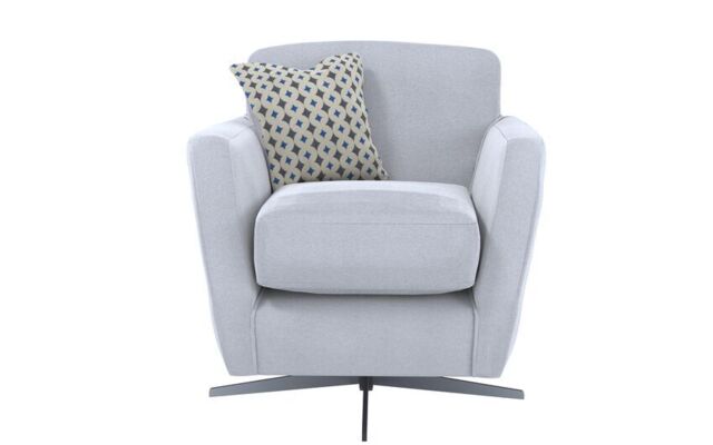 Ideal Home Grey Fraser Fabric Plain Swivel Chair by SCS | ufurnish.com