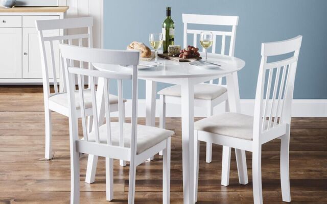 ScS Living Trafalgar White Dropleaf Dining Table & 4 Chairs by SCS ...