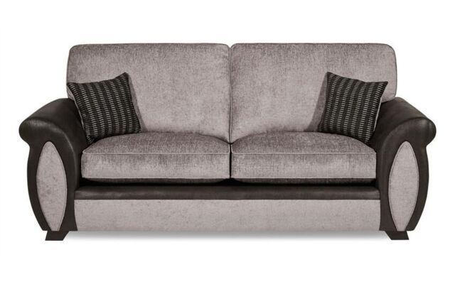 ScS Living Grey Maddie Fabric 3 Seater Standard Back Sofa by SCS ...