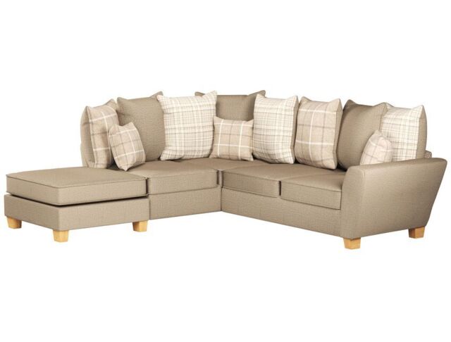 ScS Living Cream Theo Fabric 1 Corner 2 Left Hand Facing Chaise Scatter ...