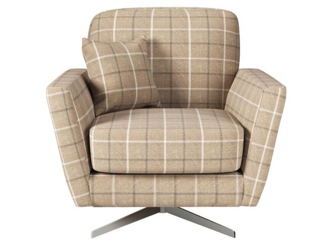 ScS Living Cream Theo Fabric Pattern Swivel Chair by SCS | ufurnish.com