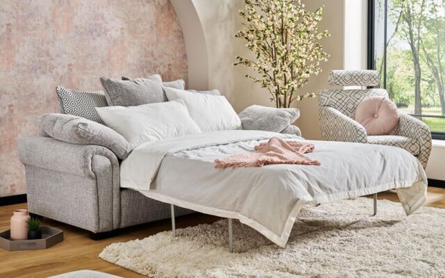 Inspire Westwood Fabric 3 Seater Pocket Sprung Sofa Bed Scatter Back by ...