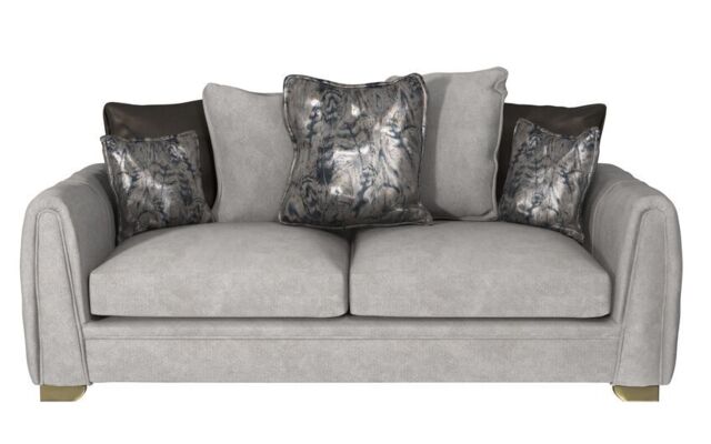 Ideal Home Grey Drake Fabric 3 Seater Sofa Scatter Back by SCS ...