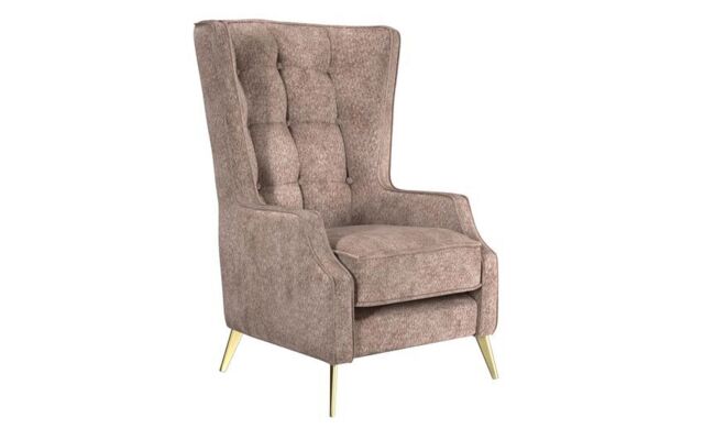 Ideal Home Brown Drake Fabric Plain Throne Chair by SCS | ufurnish.com