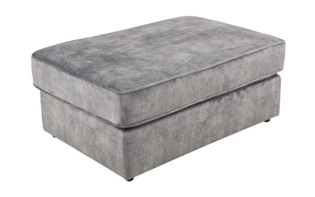 ScS Living Grey Esme Fabric Plain Top Banquette Footstool by SCS ...