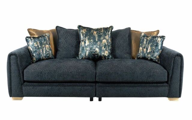 Ideal Home Black Drake Fabric 4 Seater Split Sofa Scatter Back by SCS ...