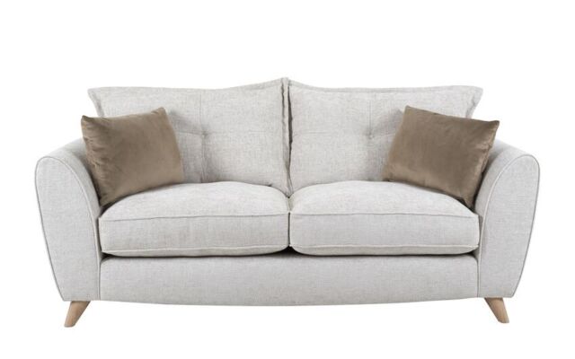 ScS Signature Cream Fabric Odette 3 Seater Sofa Standard Back by SCS ...