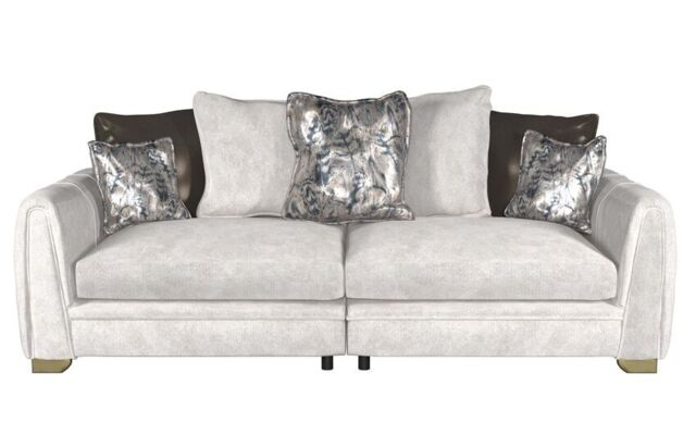 Ideal Home Grey Drake Fabric 4 Seater Split Sofa Scatter Back by SCS ...