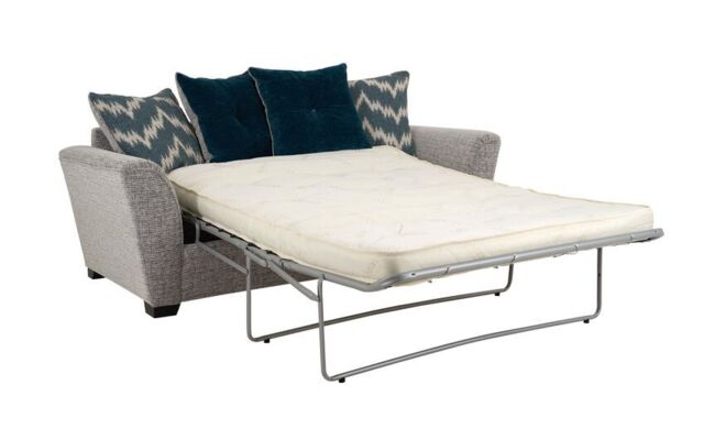Inspire Brown Rockcliffe Fabric 3 Seater Pocket Sprung Sofa Bed Scatter ...