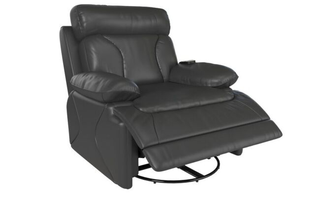 La-Z-Boy Black Raleigh Power Swivel Rocker Recliner Chair with Massage ...