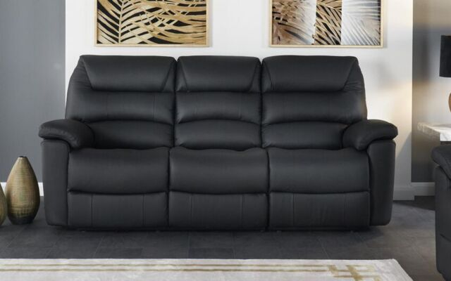 La-Z-Boy Staten Leather 3 Seater Static Sofa by SCS | ufurnish.com