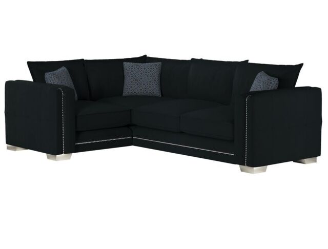Black LLB Regency Fabric 1 Corner 3 Sofa by SCS | ufurnish.com