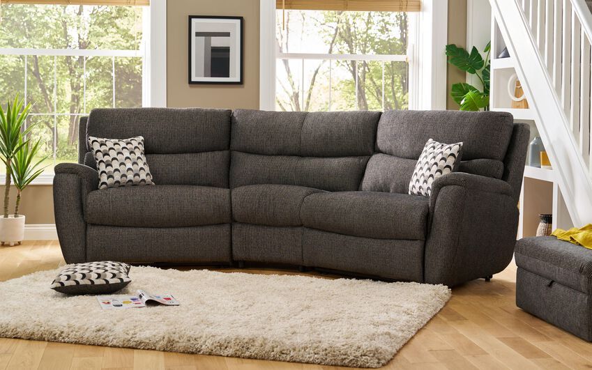 La Z Boy Milwaukee Fabric 4 Seater Curved Static Sofa by SCS ufurnish