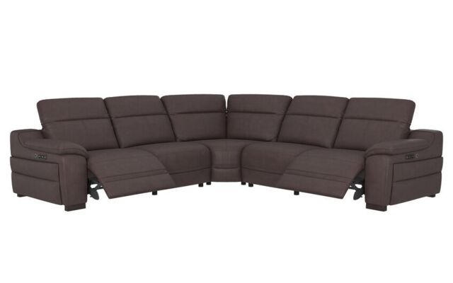 La-Z-Boy Brown Austin 2 Corner 2 Power Sofa with Power Head Tilt ...