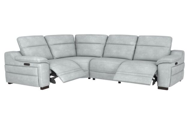 La-Z-Boy Grey Fabric Austin 1 Corner 2 Power Sofa with Power Head Tilt ...