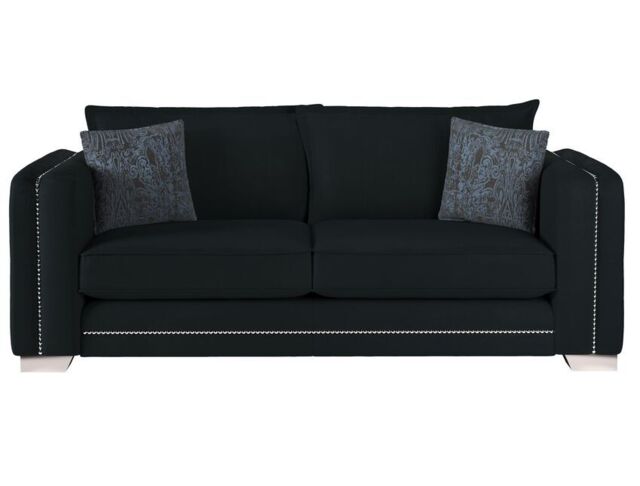 Black LLB Regency Fabric 4 Seater Sofa by SCS | ufurnish.com