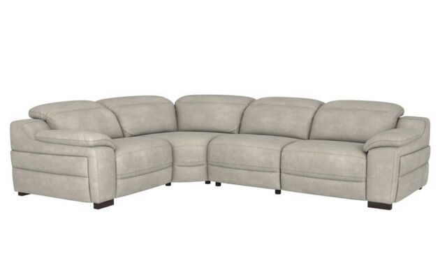 La-Z-Boy Grey Fabric Austin 1 Corner 2 Static Sofa with Manual Head ...