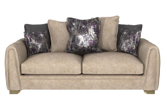 Ideal Home Brown Drake Fabric 3 Seater Sofa Scatter Back by SCS ...