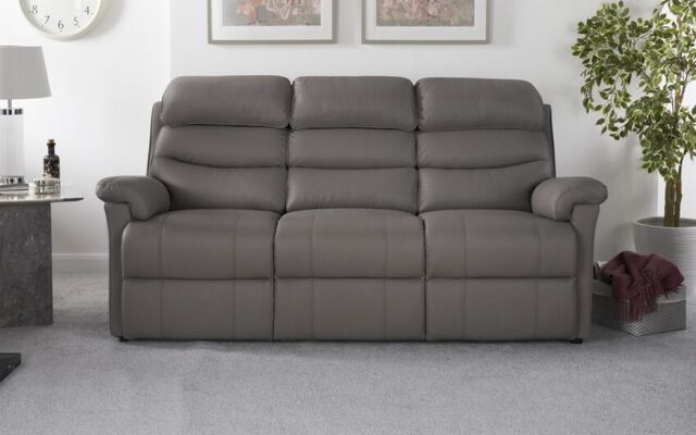 La-Z-Boy Tulsa Leather 3 Seater Static Sofa by SCS | ufurnish.com
