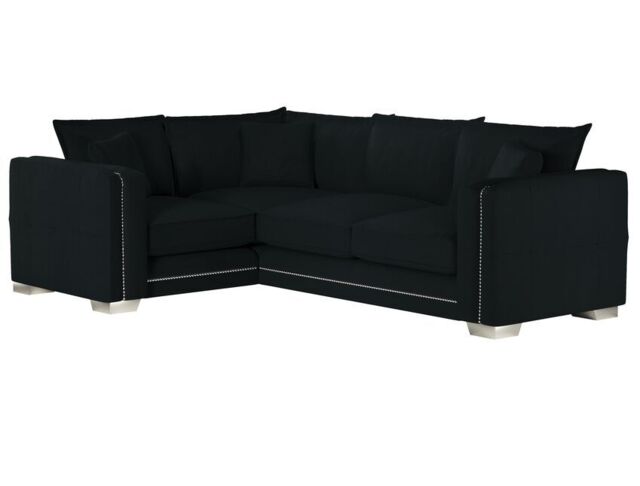 Black LLB Regency Fabric 1 Corner 3 Sofa by SCS | ufurnish.com