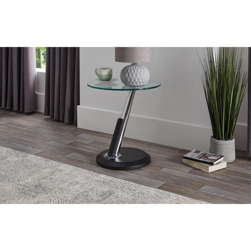 Spyro Black Glass Lamp Table by SCS | ufurnish.com