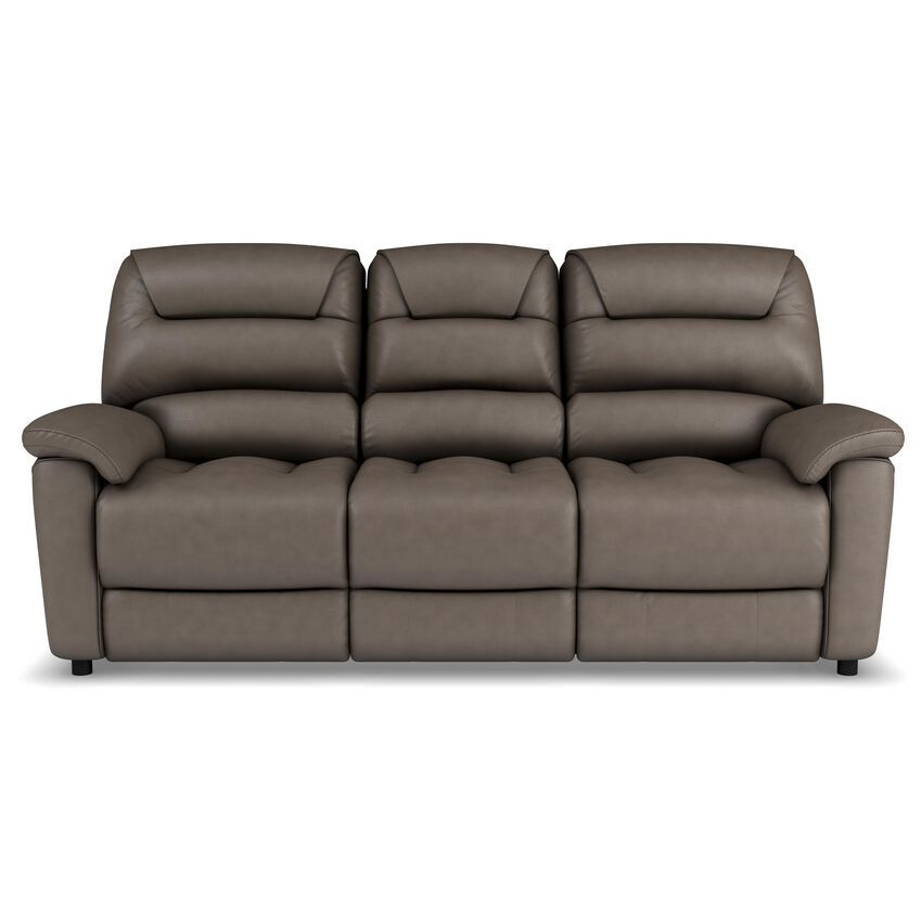 La-Z-Boy Brown Staten Leather 3 Seater Static Sofa by SCS | ufurnish.com