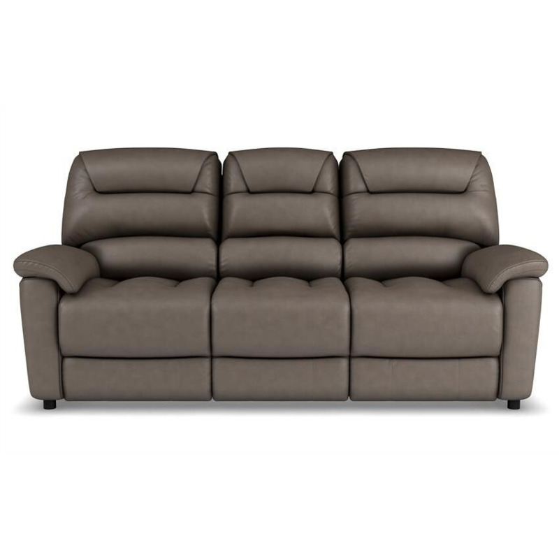 La-Z-Boy Brown Leather Staten 3 Seater Static Sofa by SCS | ufurnish.com