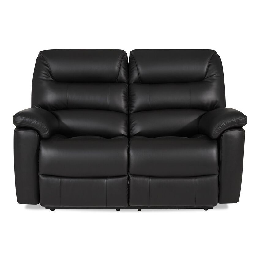 La-Z-Boy Black Staten Leather 2 Seater Static Sofa by SCS | ufurnish.com