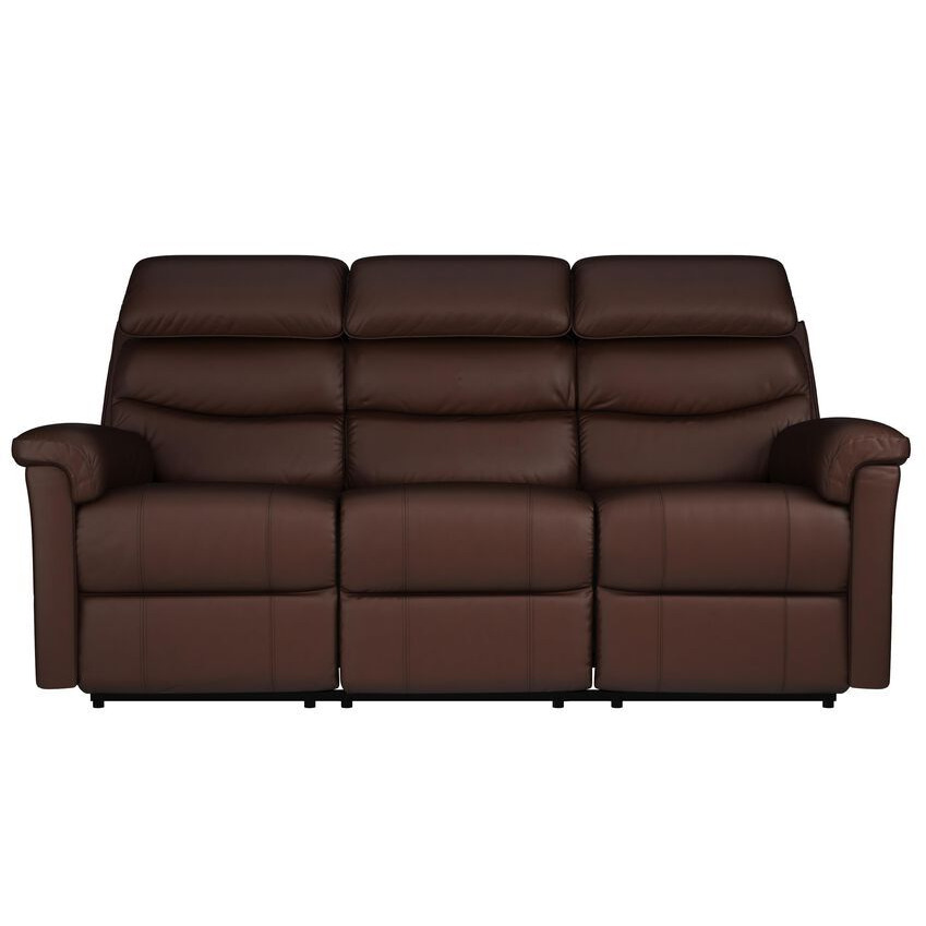 La-Z-Boy Brown Tulsa Leather 3 Seater Static Sofa by SCS | ufurnish.com
