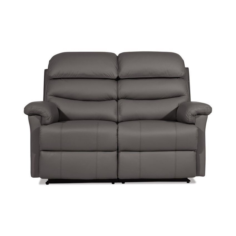 La-Z-Boy Grey Tulsa Leather 2 Seater Static Sofa by SCS | ufurnish.com
