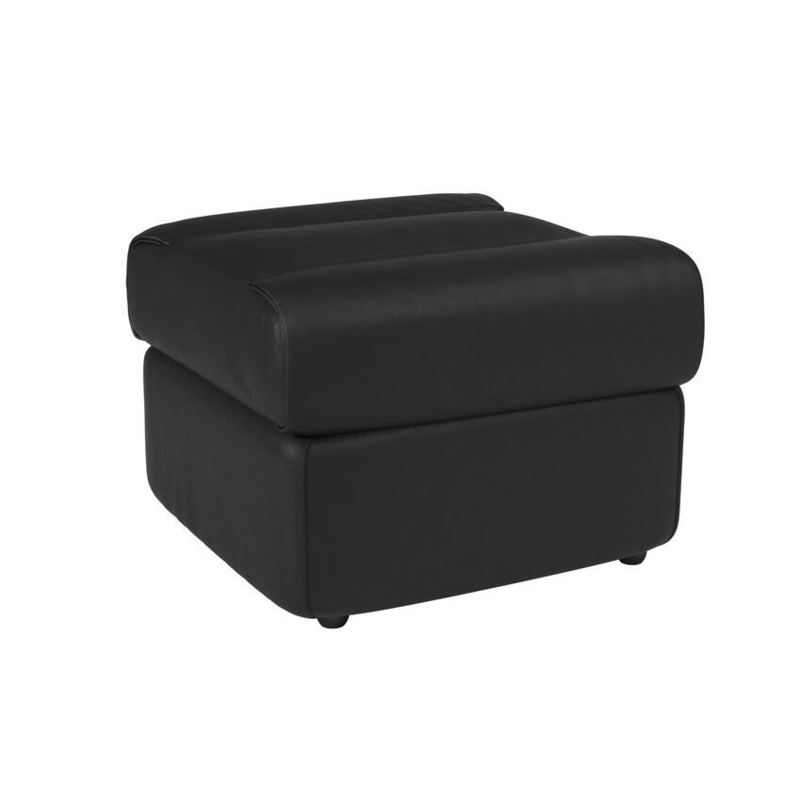 La-Z-Boy Black Tulsa Leather Footstool by SCS | ufurnish.com
