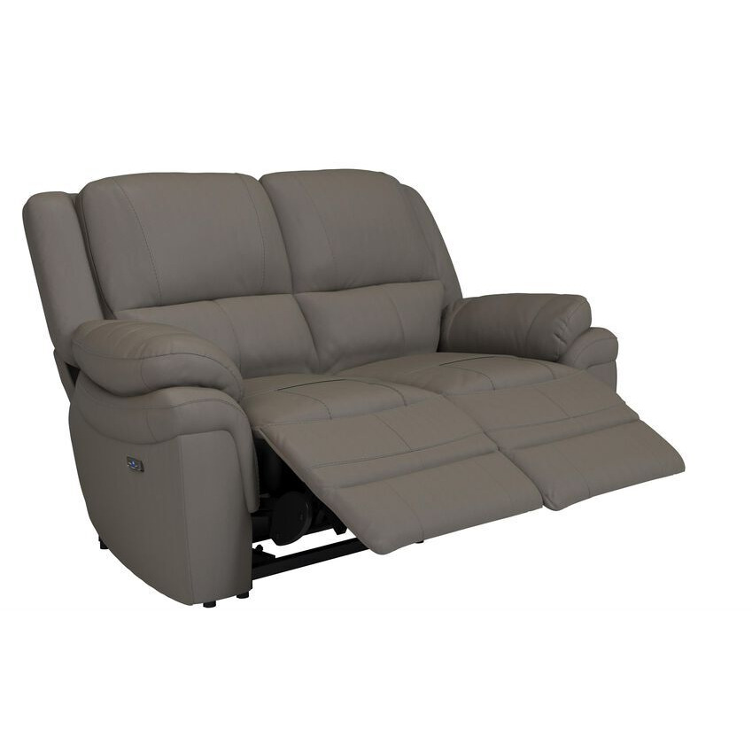ScS Living Grey Pluto Leather 2 Seater Power Recliner Sofa by SCS | ufurnish.com