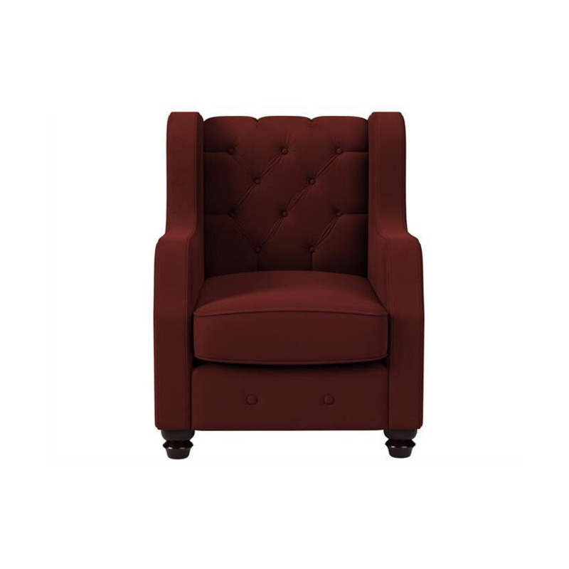 ScS Signature Red Fabric Chelsea Velvet Wing Chair by SCS | ufurnish.com