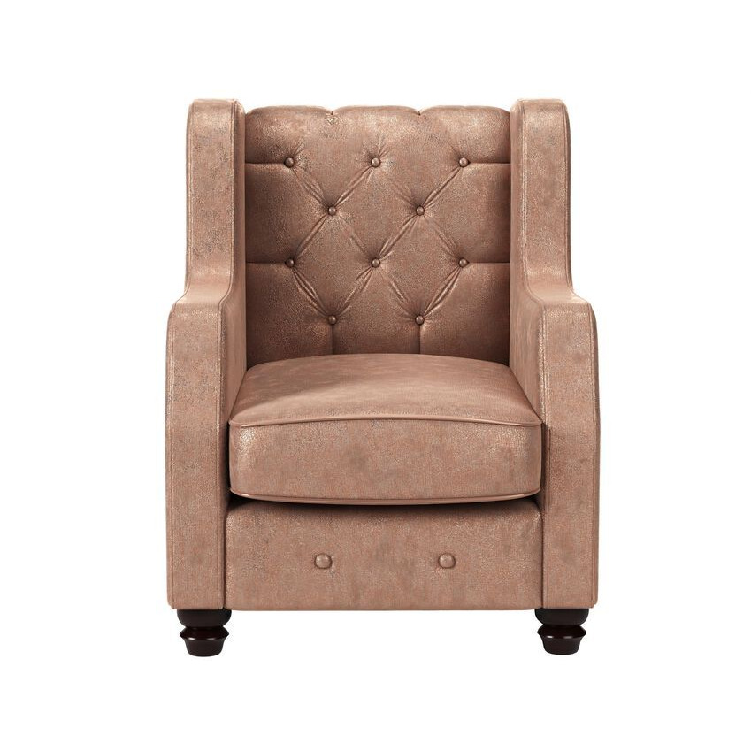 ScS Signature Brown Fabric Chelsea Velvet Wing Chair by SCS | ufurnish.com