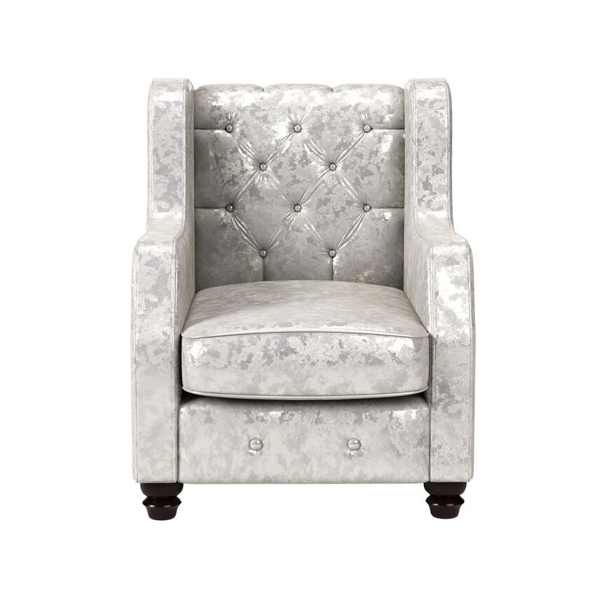 ScS Signature Grey Fabric Chelsea Velvet Wing Chair by SCS | ufurnish.com