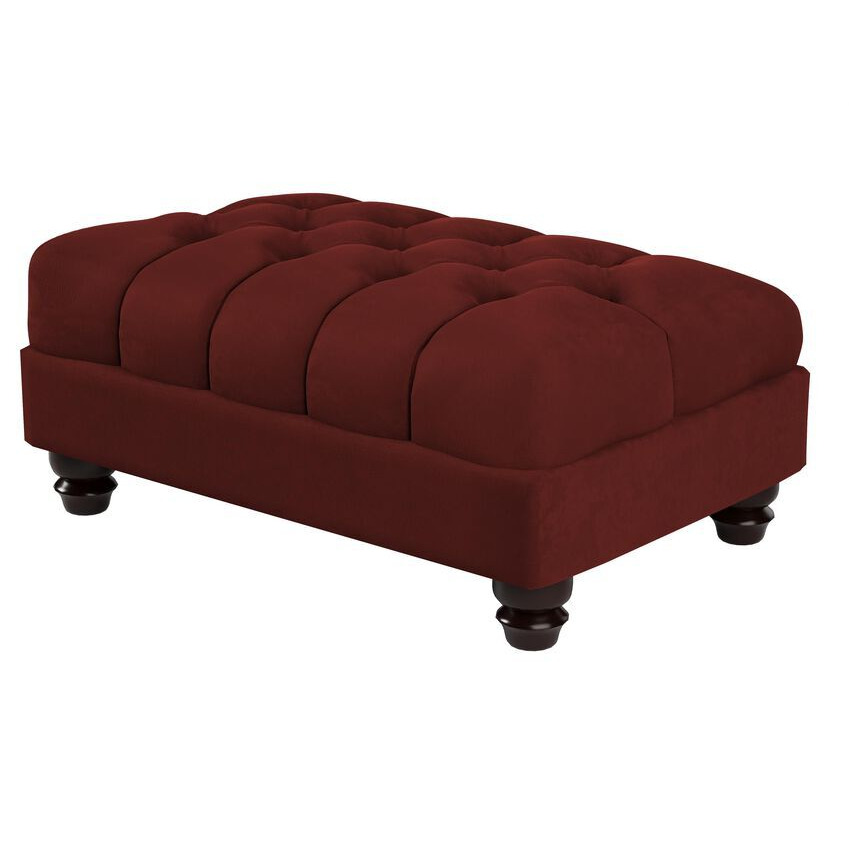 ScS Signature Red Fabric Chelsea Velvet Footstool by SCS | ufurnish.com