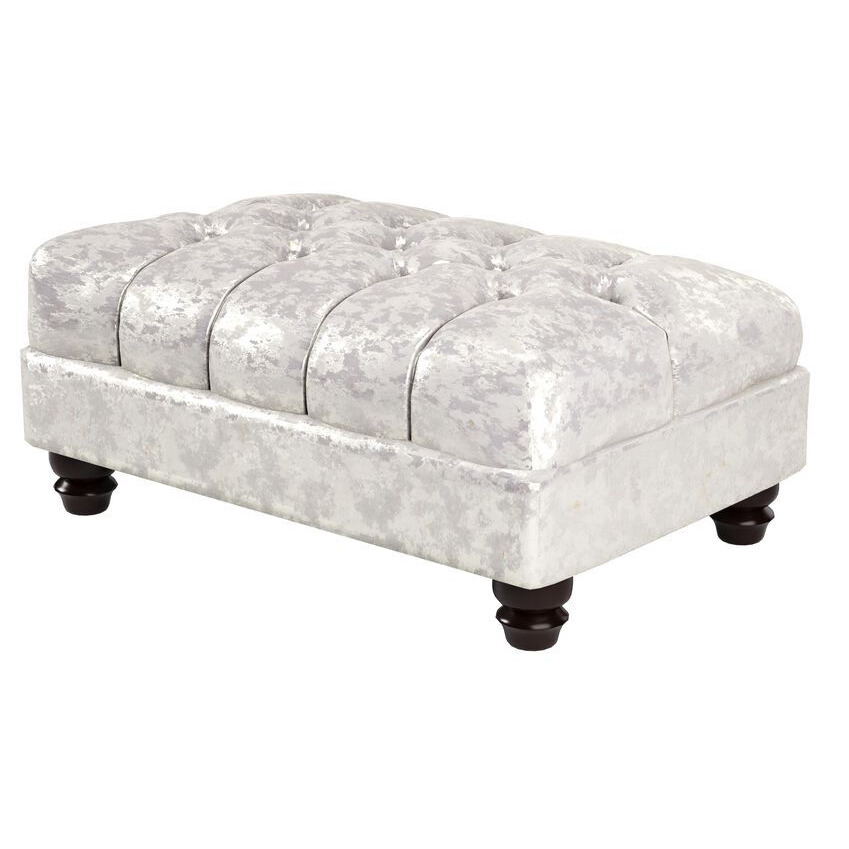 ScS Signature Grey Fabric Chelsea Velvet Footstool by SCS | ufurnish.com