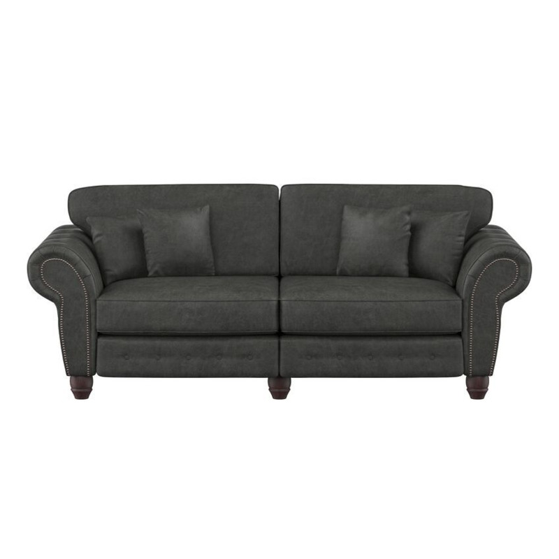 ScS Living Black County Fabric 4 Seater Split Standard Back Sofa by SCS ...