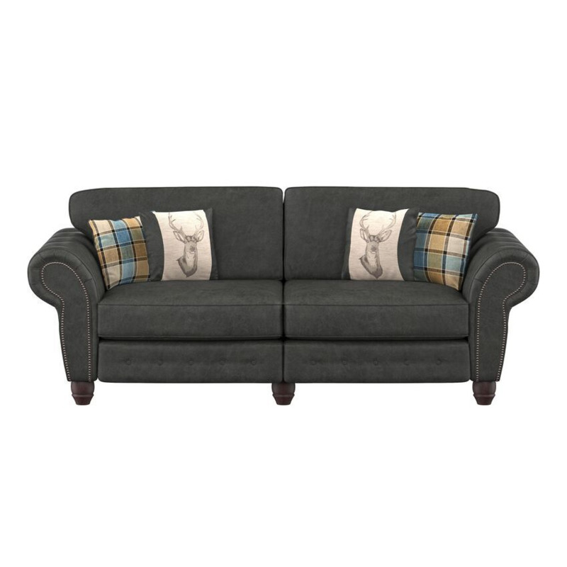 ScS Living Black County Fabric 4 Seater Split Standard Back Sofa by SCS ...