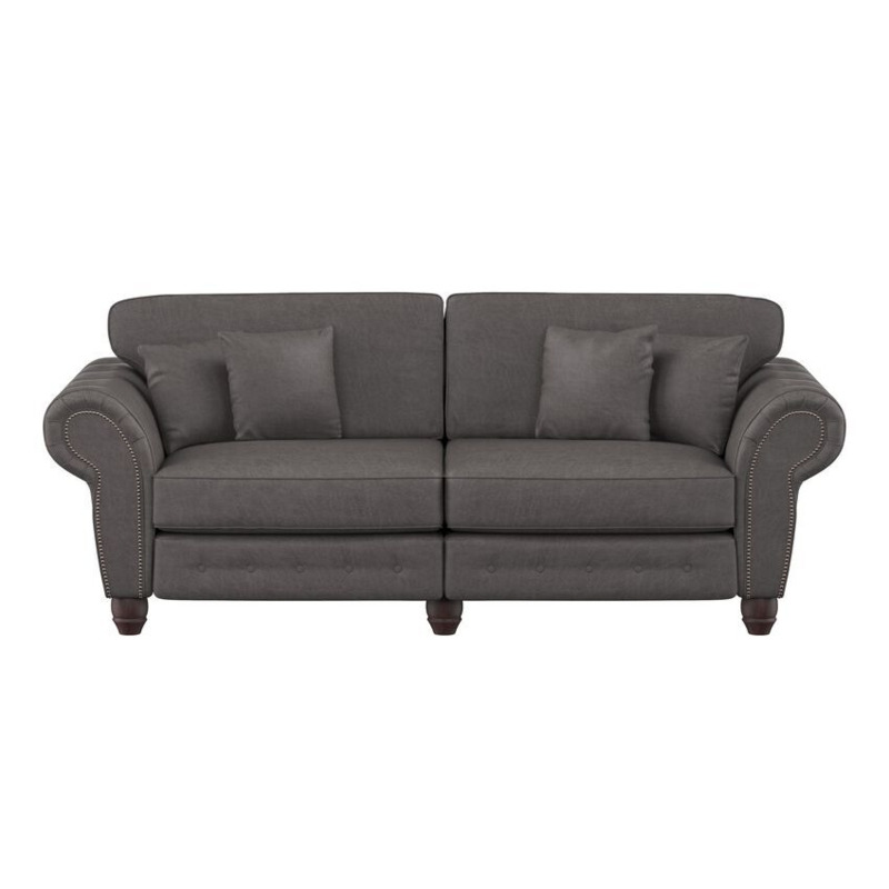 ScS Living Grey County Fabric 4 Seater Split Standard Back Sofa by SCS ...