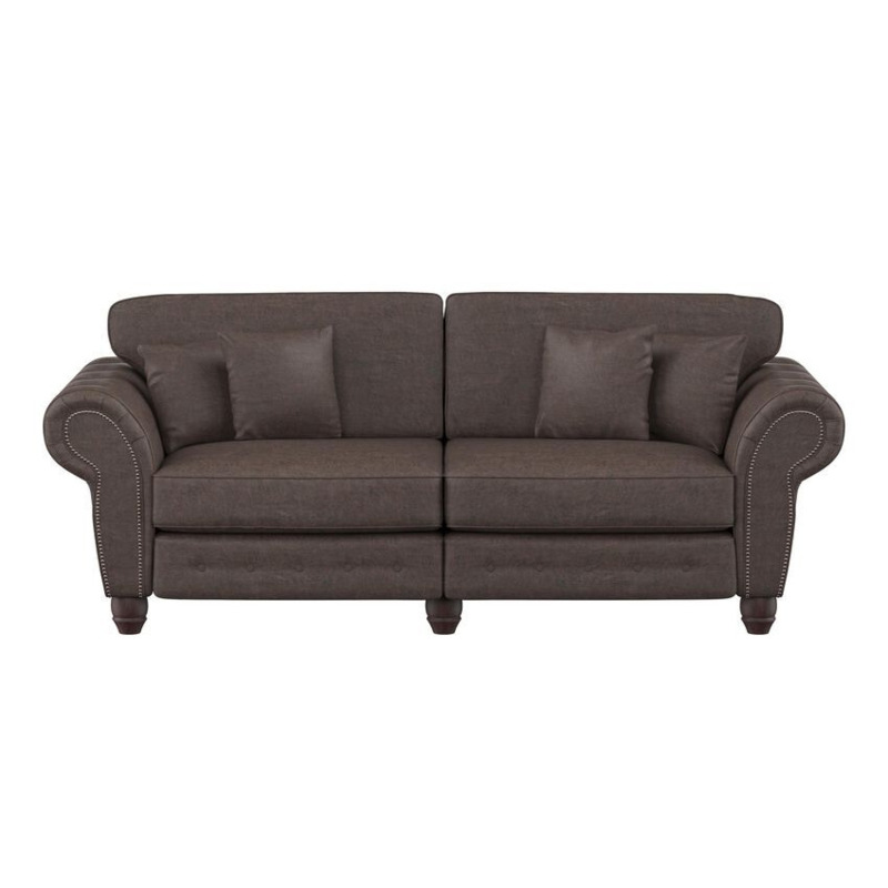 ScS Living Brown County Fabric 4 Seater Split Standard Back Sofa by SCS ...