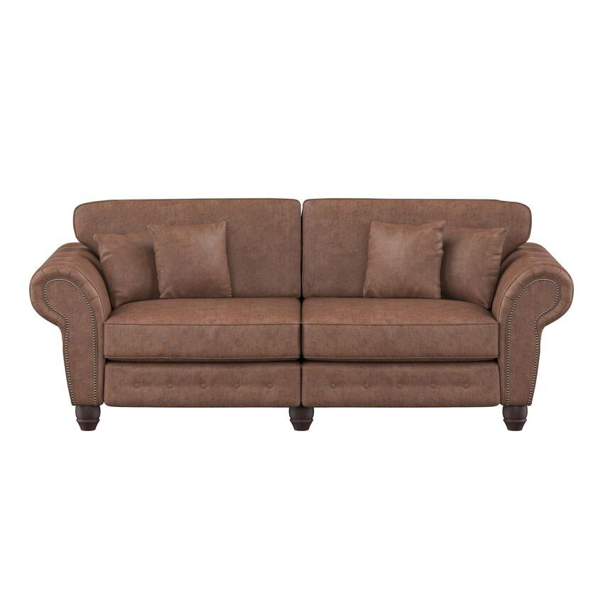 ScS Living Brown County Fabric 4 Seater Split Standard Back Sofa by SCS ...