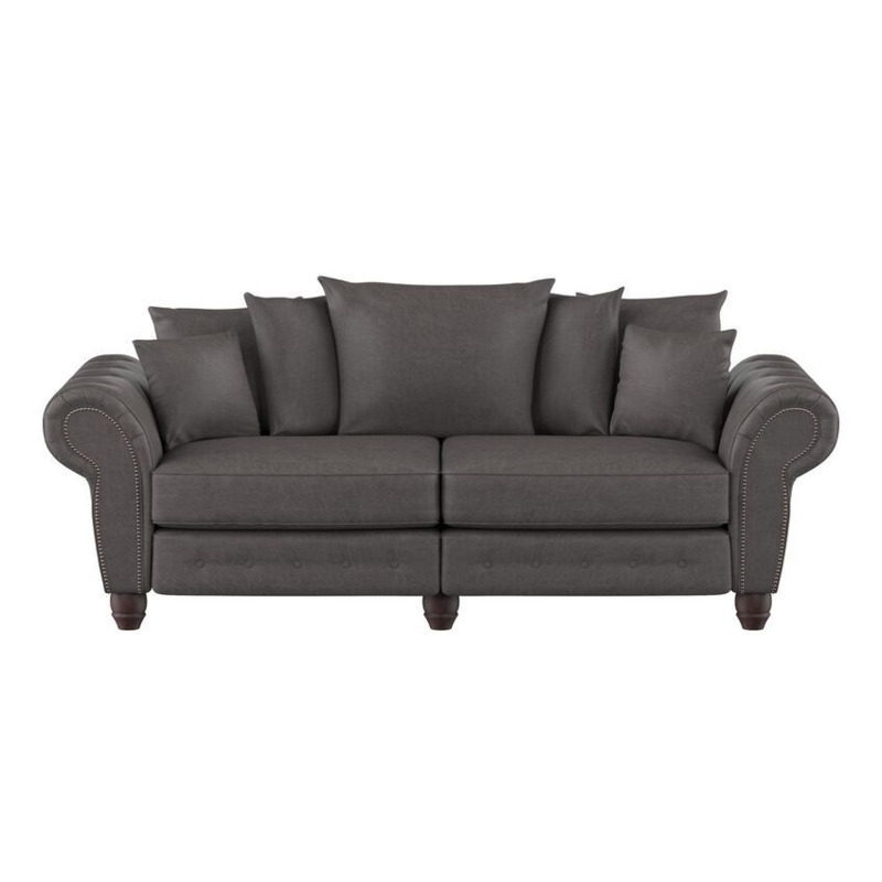 ScS Living Grey County Fabric 4 Seater Split Scatter Back Sofa by SCS ...